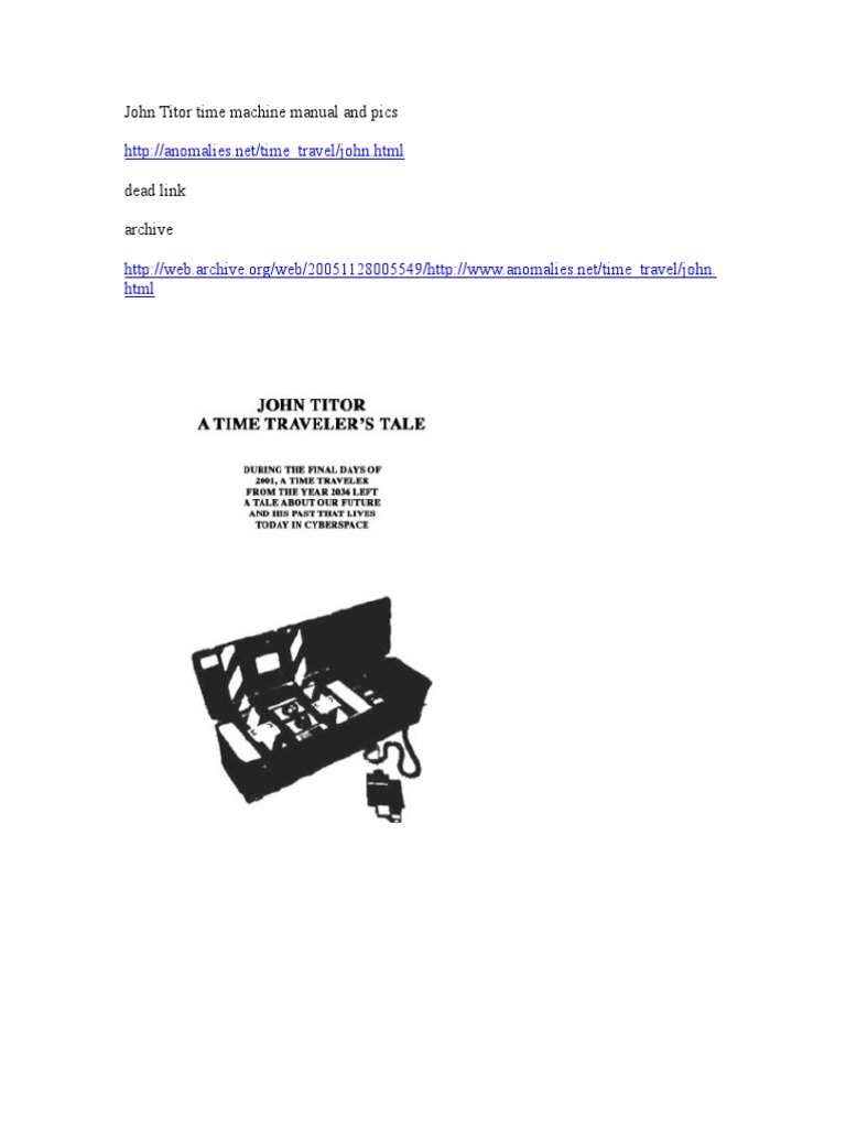 John Titor Time Machine Manual and Pics | PDF