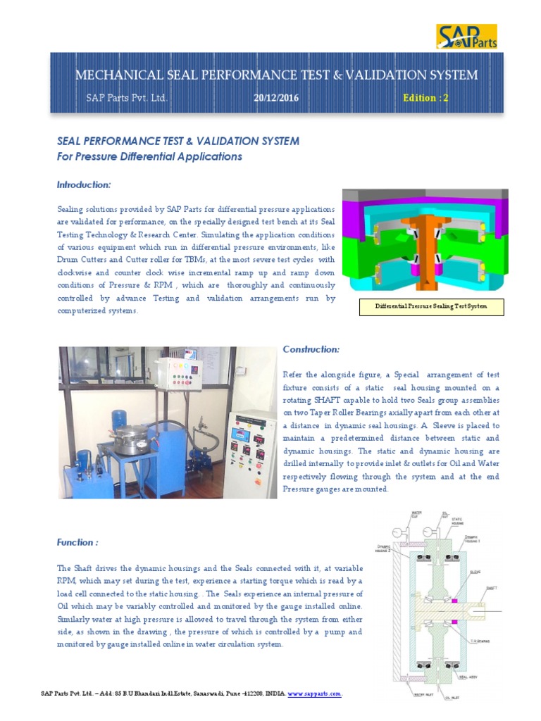 Differential Pressure Sealing Test System 1 | PDF | Pressure ...