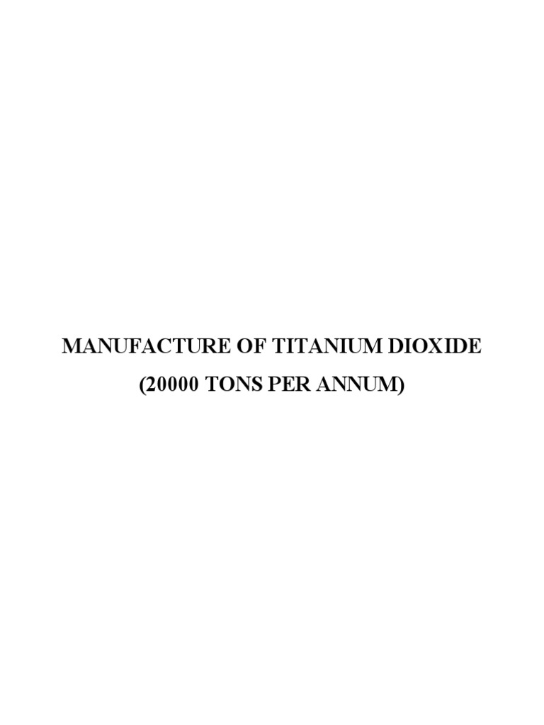 Manufacture of Titanium Dioxide | PDF | Titanium Dioxide | Titanium