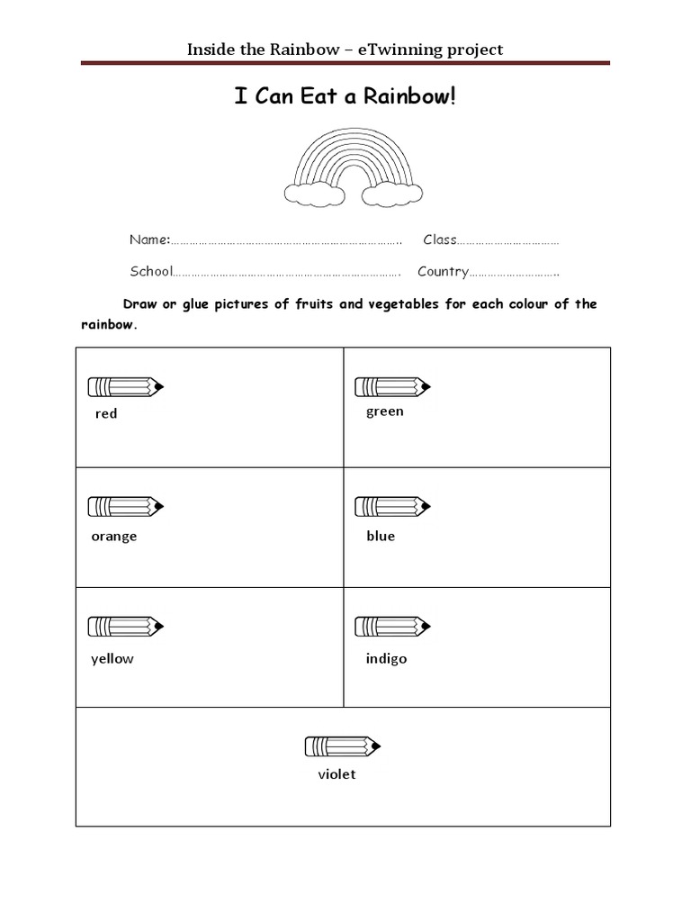 I Can Eat A Rainbow!: Inside The Rainbow - Etwinning Project | PDF