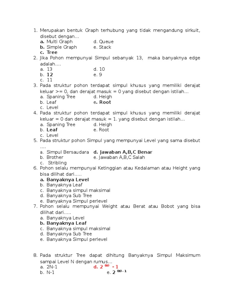 Latihan Soal UAS Algoritma Struktur Data | PDF | Metode & Bahan Ajar | Komputer