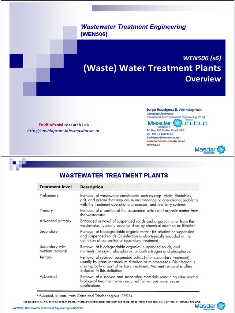 Wen506 s4 WWT Plants | PDF | Sewage Treatment | Wastewater