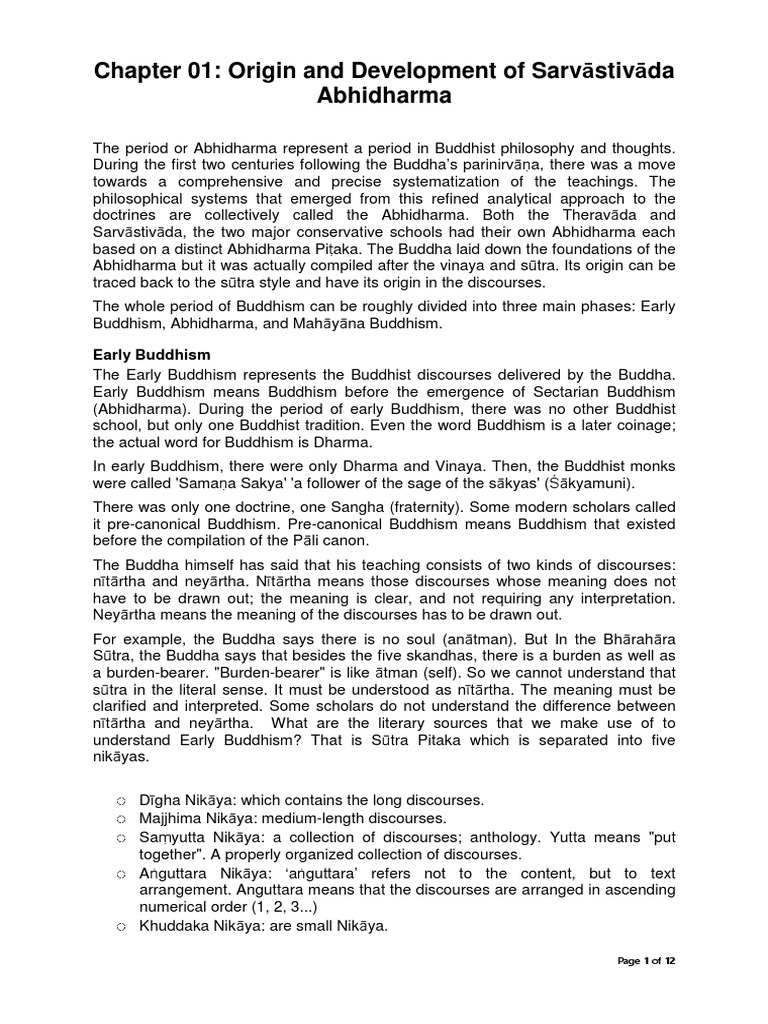 Chapter 01. Origin of Abhidharma.pdf | Mahayana | Gautama Buddha