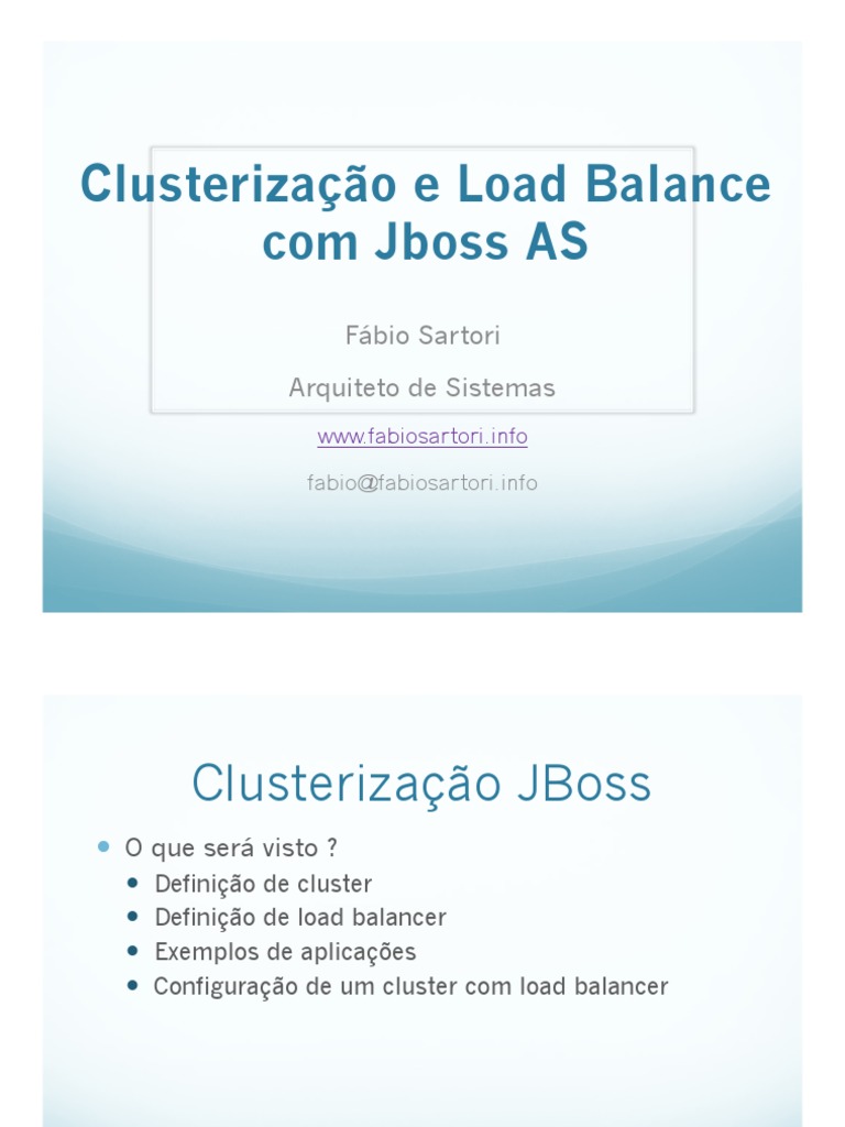 Tutorial Cluster Jboss | PDF | Servidor HTTP Apache | Servidor de aplicação