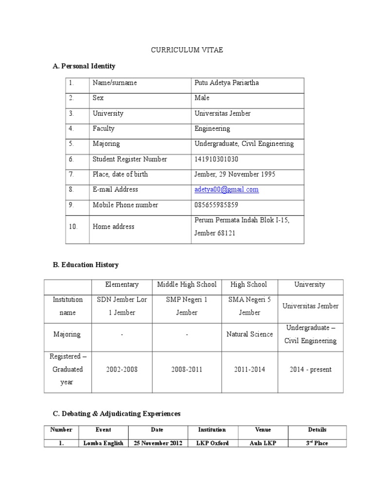 Curriculum Vitae. Engdoc | PDF | Educational Stages | Academia