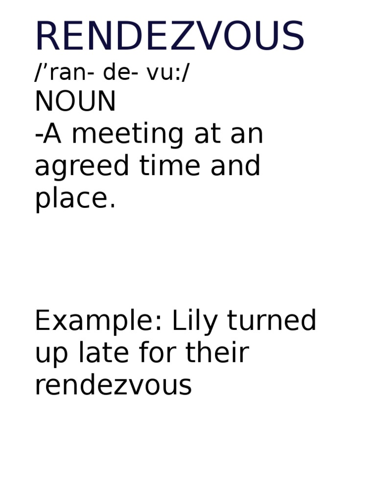 'ran-De - Vu:/: Rendezvous | PDF