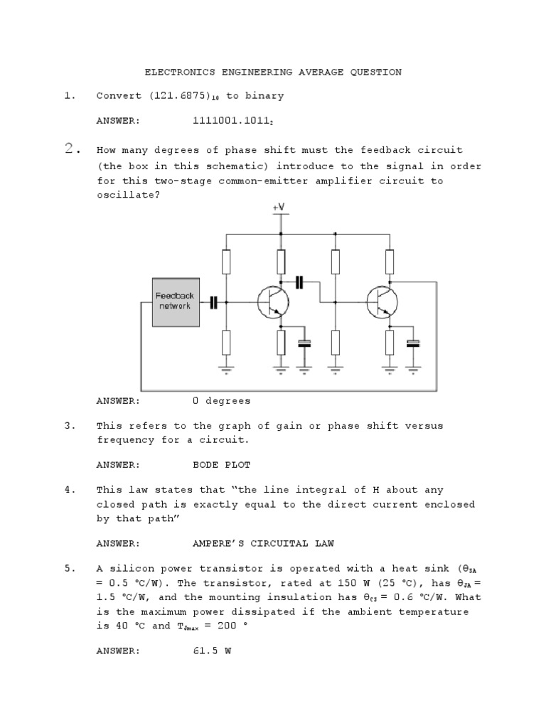 Electronics Engineering Q&A Guide | PDF | Technology & Engineering