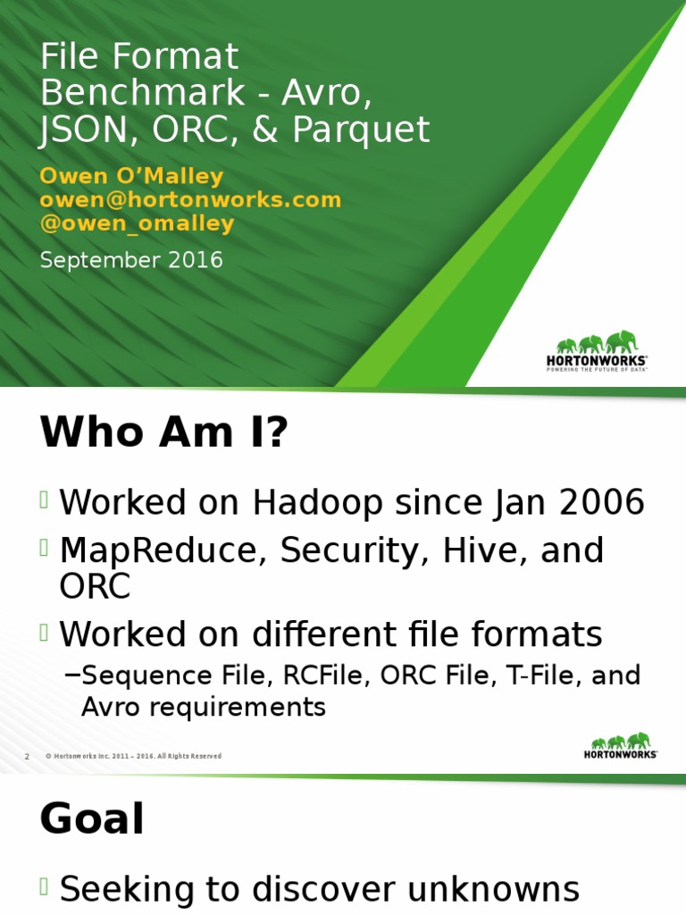 File Format Benchmark_ Avro, JSON, OrC, And Parquet Presentation 1 ...