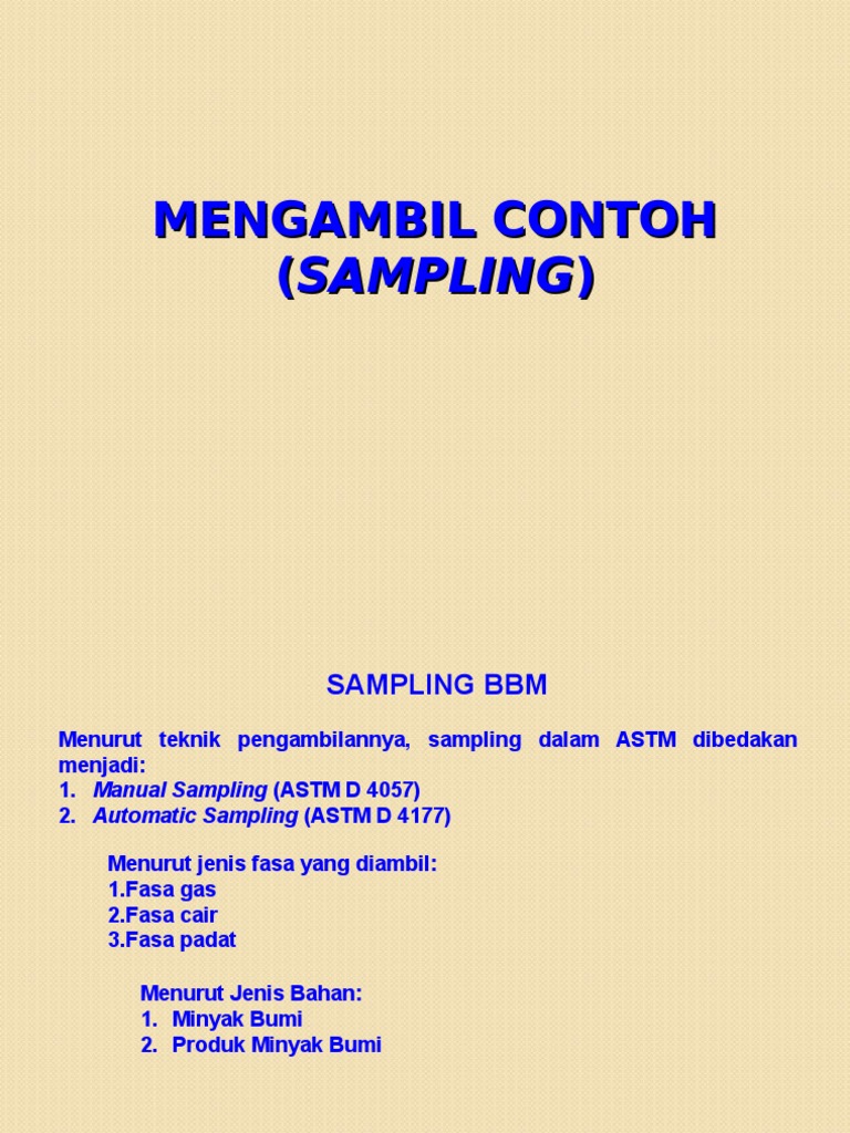 Mengambil Contoh (Sampling) BBM | PDF | Teknologi & Rekayasa
