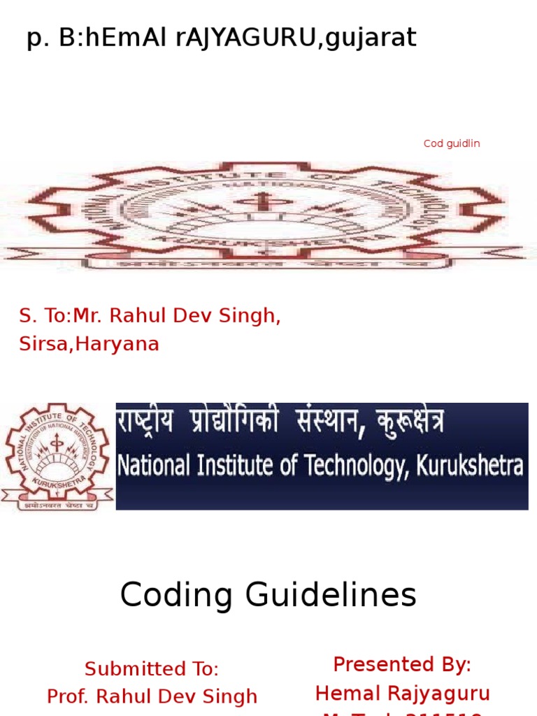 Coding Guidelines By-Hemal Rajyaguru | PDF | Subroutine | Source Code