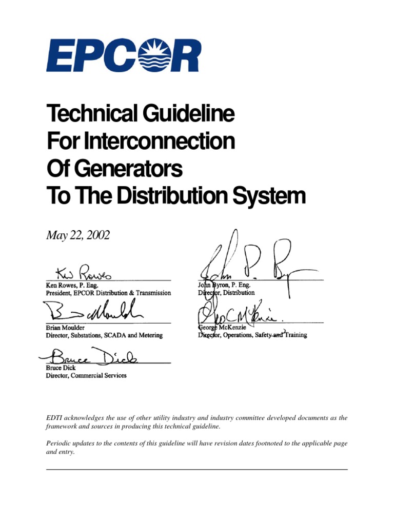 Generator Interconnection Technical Guide Edmonton | PDF | Electric Power Distribution ...