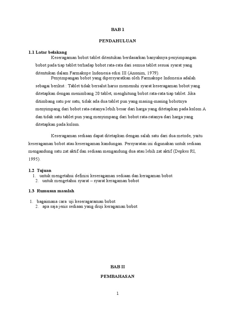 Keseragaman Bobot | PDF