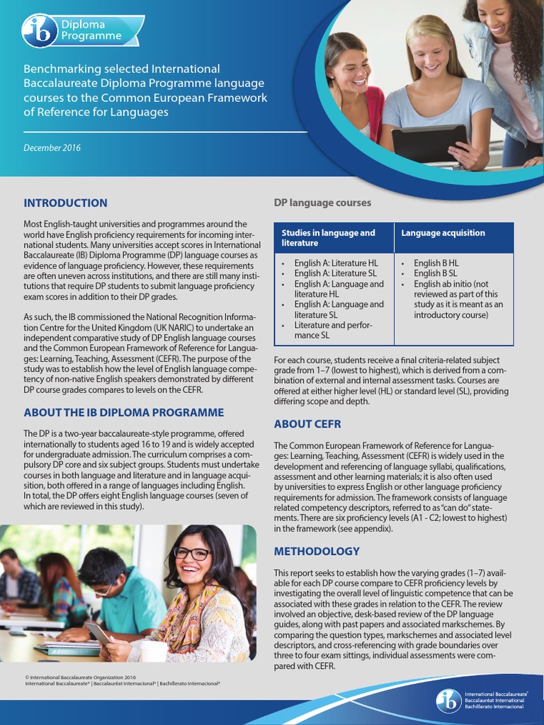 Ib DP Cefr Benchmarking Summary en | PDF | Communication | Cognitive ...