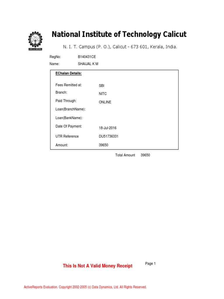 National Institute of Technology Calicut: N. I. T. Campus (P. O ...