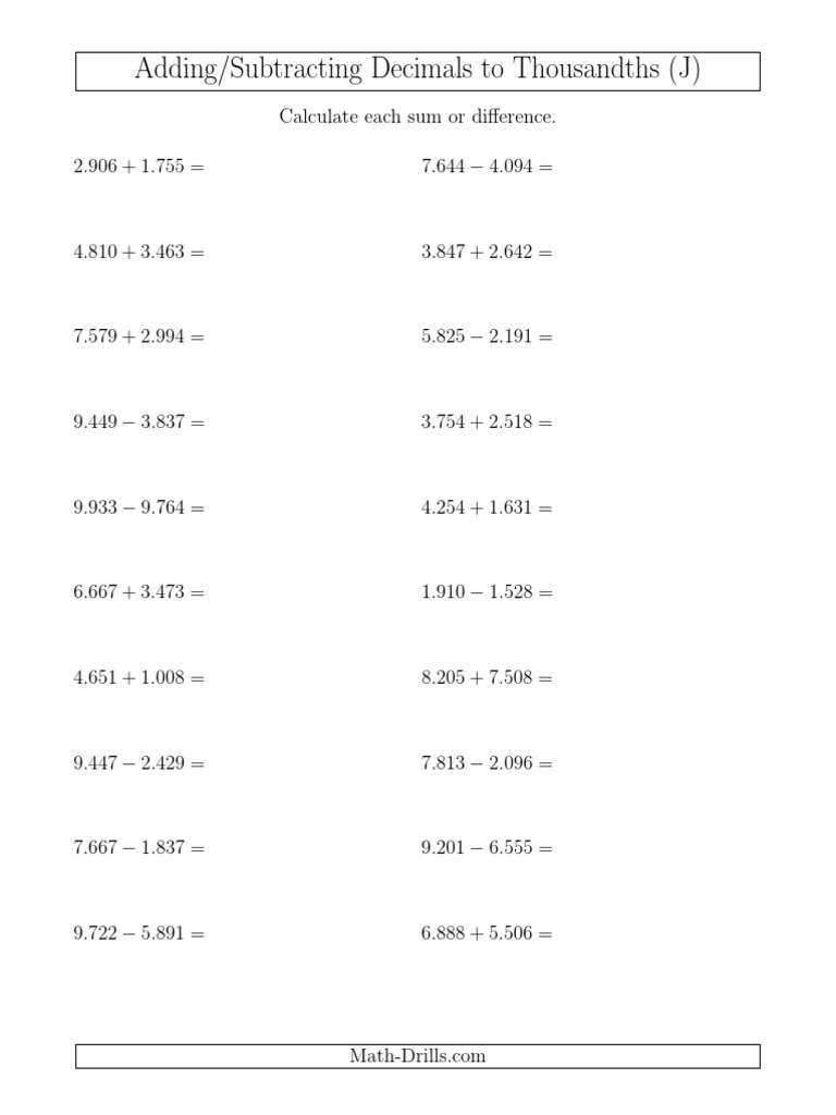 Decimals Operations | PDF