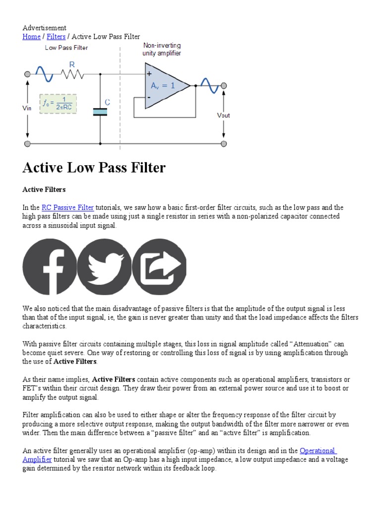 Emg Filters | PDF | Operational Amplifier | Amplifier