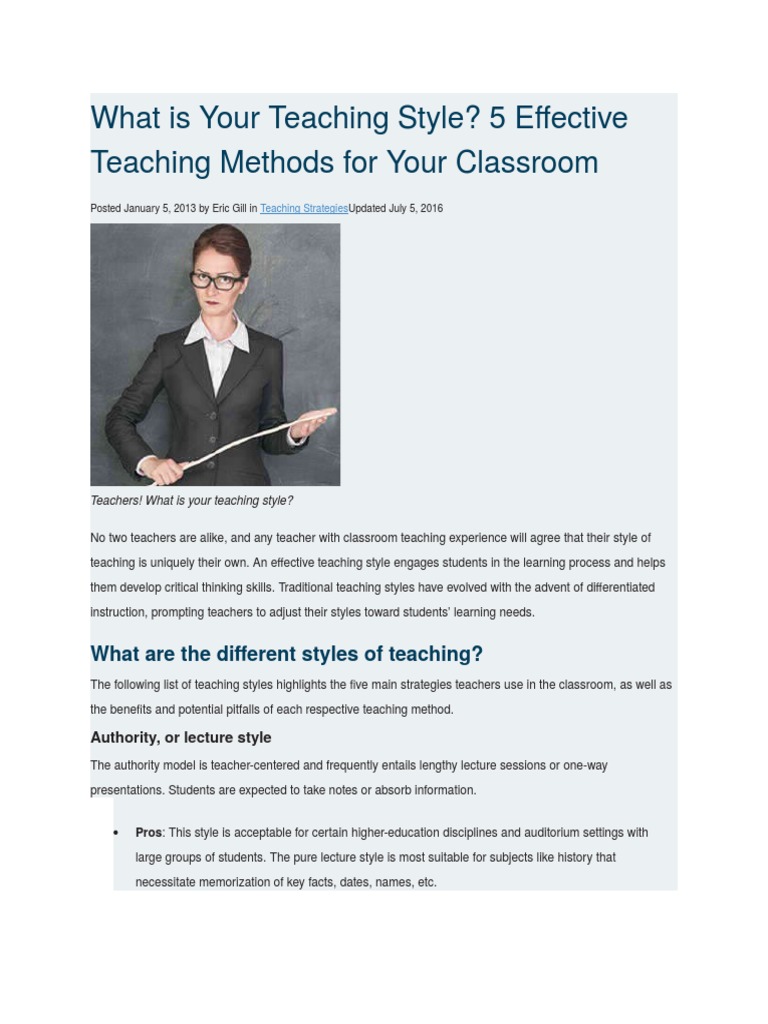 What Is Your Teaching Style | PDF | Learning Styles | Teaching Method