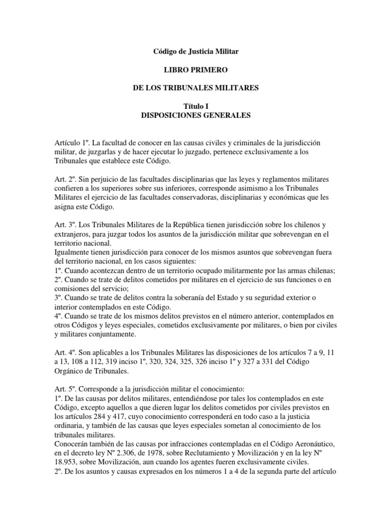 Código de Justicia Militar | PDF