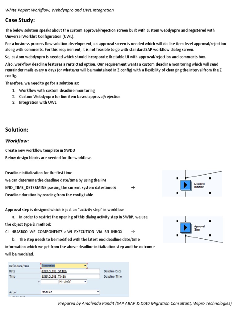 White Paper Workflow Webdynpro and UWL Integration PDF | PDF ...