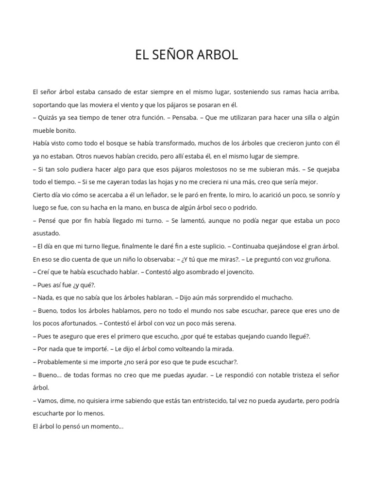 El árbol que hablaba | PDF | Arboles | Ocio