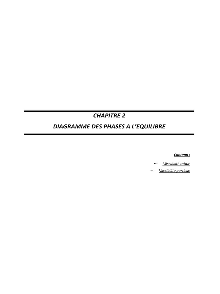 Chapitre 2 Diagrammes Equilibre PDF | PDF | Diagramme de phase | Alliage