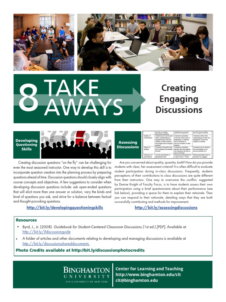 8 Takeaways Creating Engaging Discussions | PDF | Educational ...