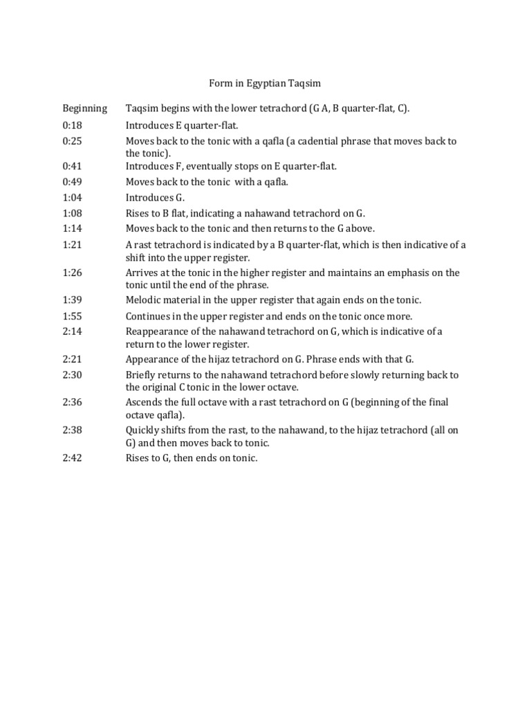 Form in Egyptian Taqsim | PDF | Teaching Methods & Materials | Art