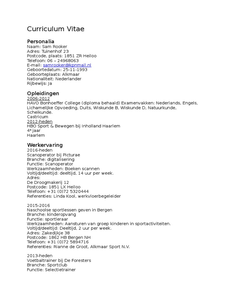 CV Sam Rooker | PDF