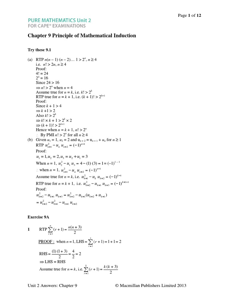 Unit 2 Chapter 9 Answers PDF | PDF | Mathematical Logic | Teaching ...