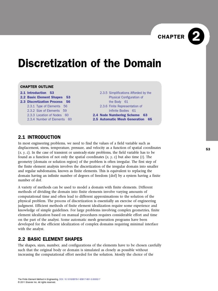 Chapter 2 Discretization of The Domain | PDF | Finite Element Method ...