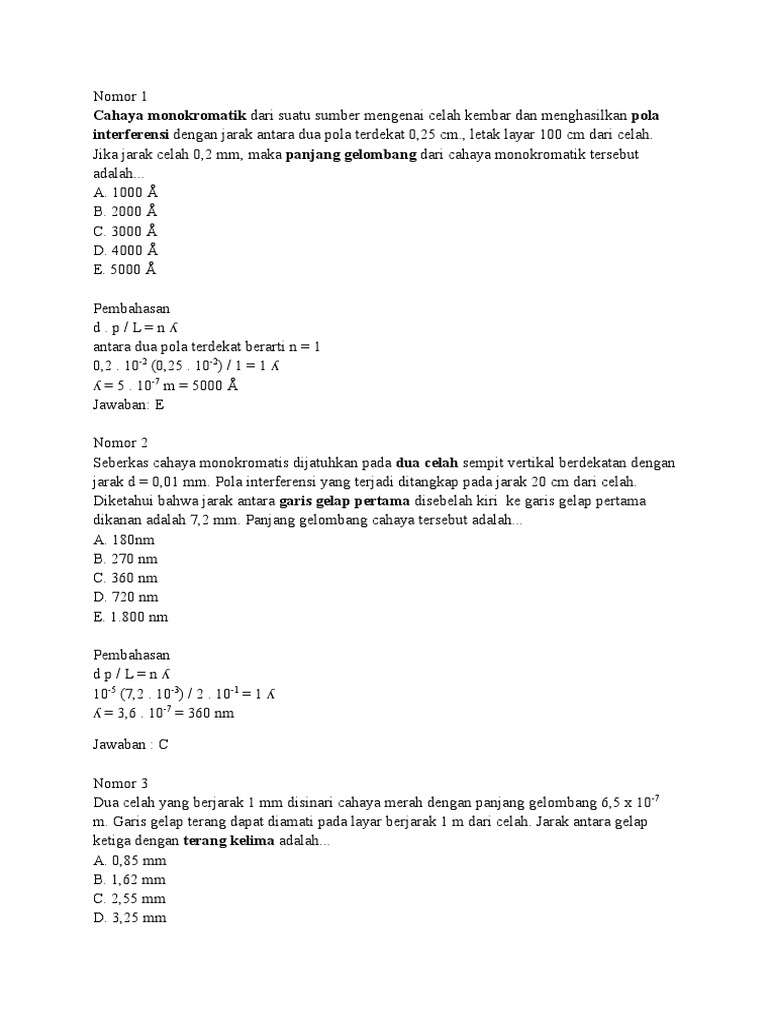 Soal Latihan CBT Gel Cahaya | PDF