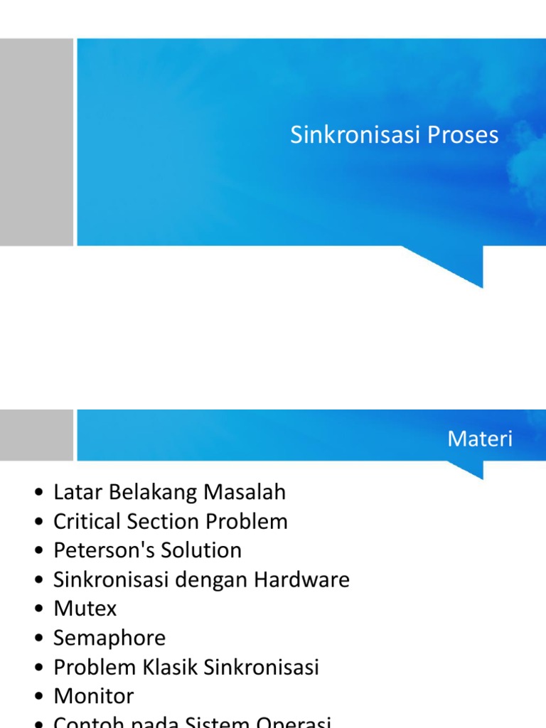 Sistem Operasi Part 6 Sinkronisasi Proses | PDF