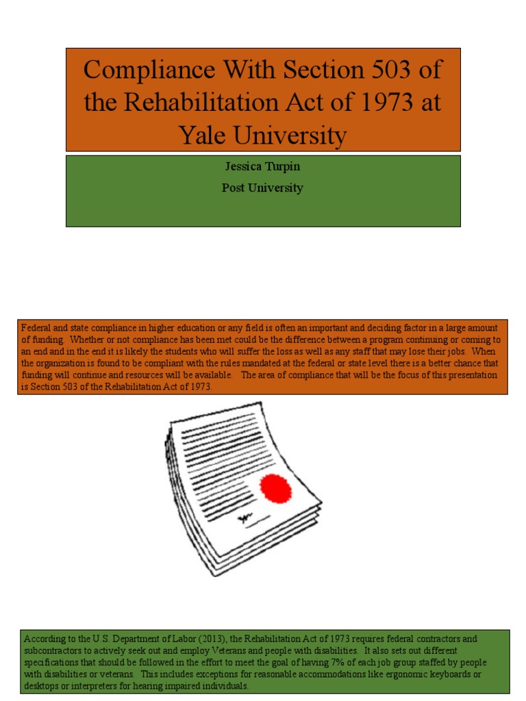 Compliance With Section 503 of The Rehabilitation Act | PDF ...