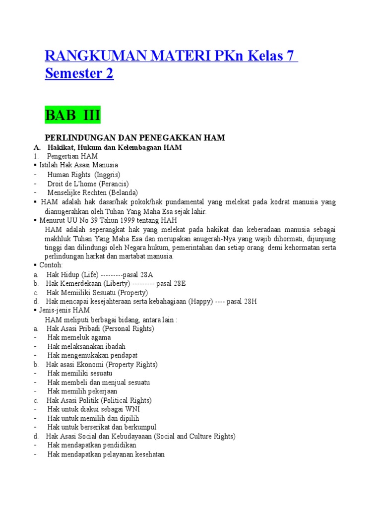 Rangkuman Materi Pkn Kelas 7 - Perumperindo.co.id