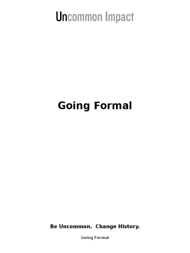Going Formal Handouts Final | PDF | Body Language | Nonverbal Communication