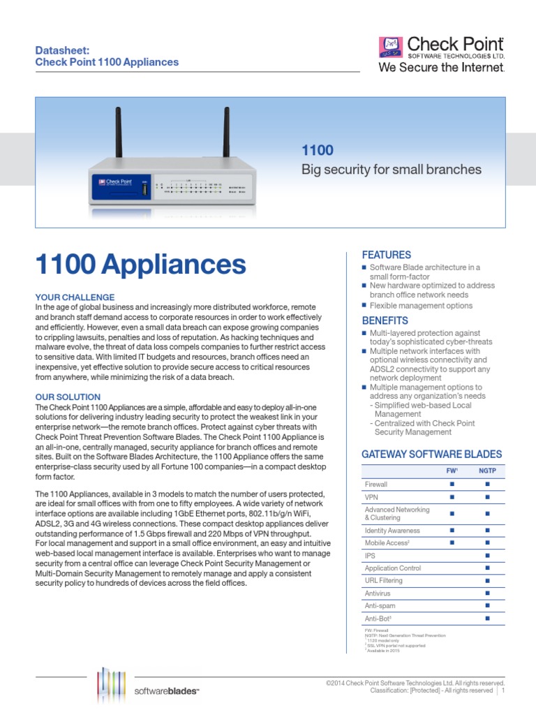 1100 Appliance Datasheet | PDF | Wi Fi | Antivirus Software