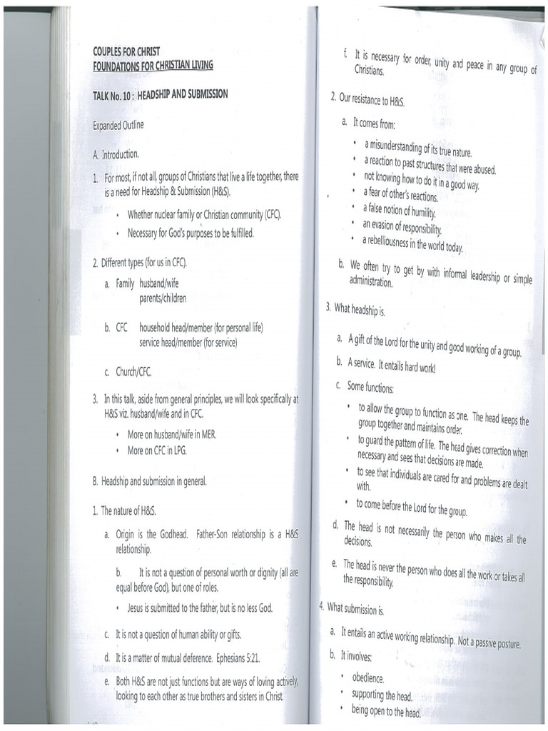 FCL 10 Headship and Submissiom | PDF