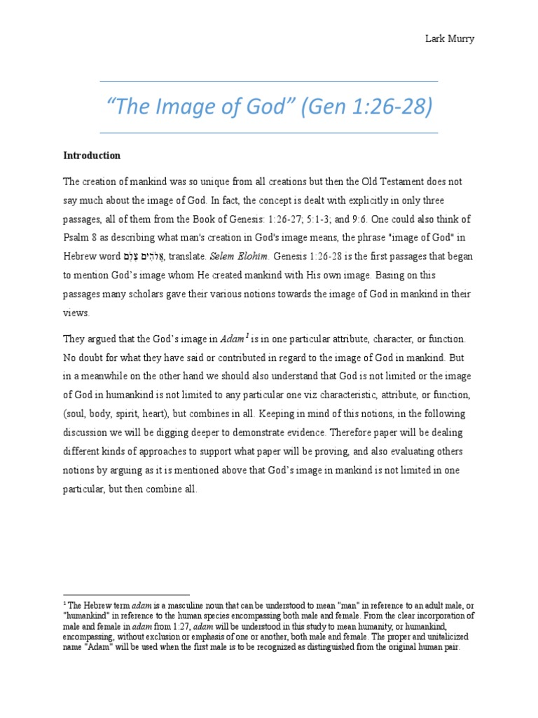 The Image of God | PDF | Image Of God | Genesis Creation Narrative