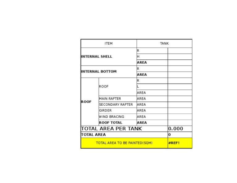 Tank Area Calculation Summary | PDF | Home & Garden