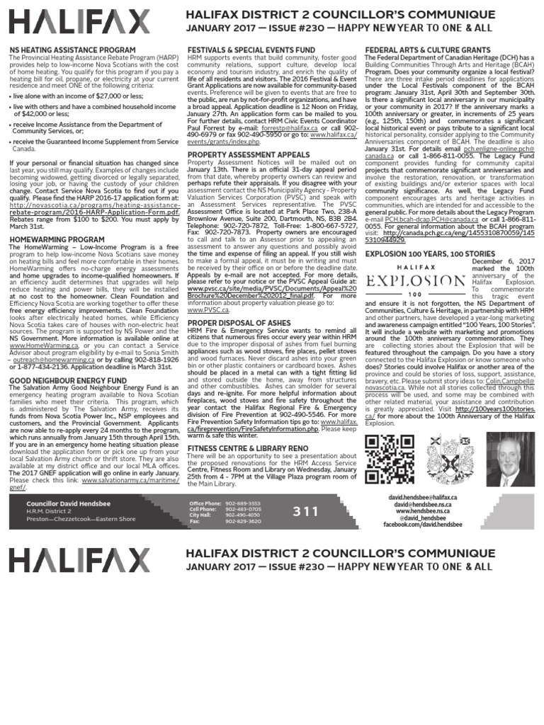 January 2017 Hendsbee Communique | PDF | Stove | Real Estate Appraisal