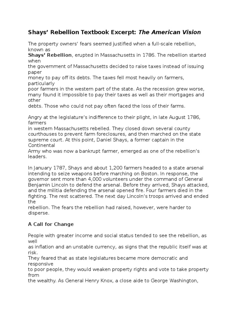 Shays' Rebellion: Causes and Impact | PDF | The United States | Unrest