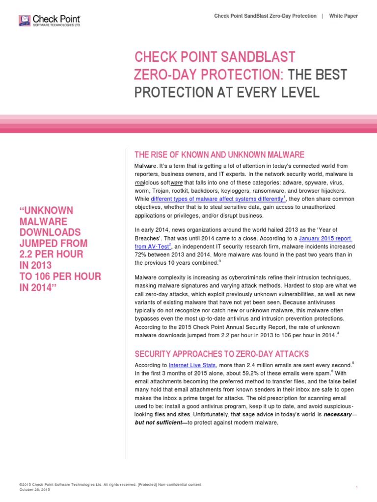 The Best Protection at Every Level: Check Point Sandblast Zero-Day ...