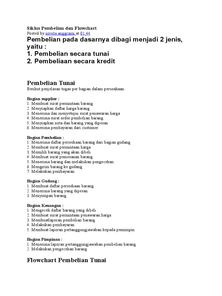 Siklus Pembelian Dan Flowchart | PDF