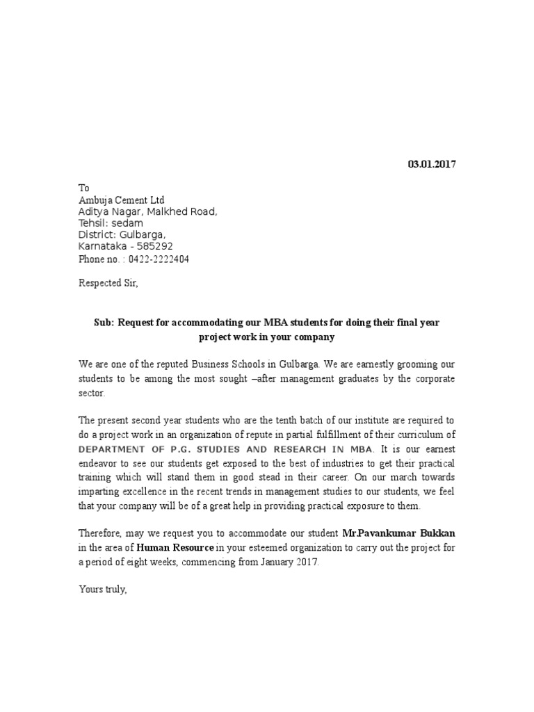 Project Request Letter | PDF | Behavior Modification | Learning