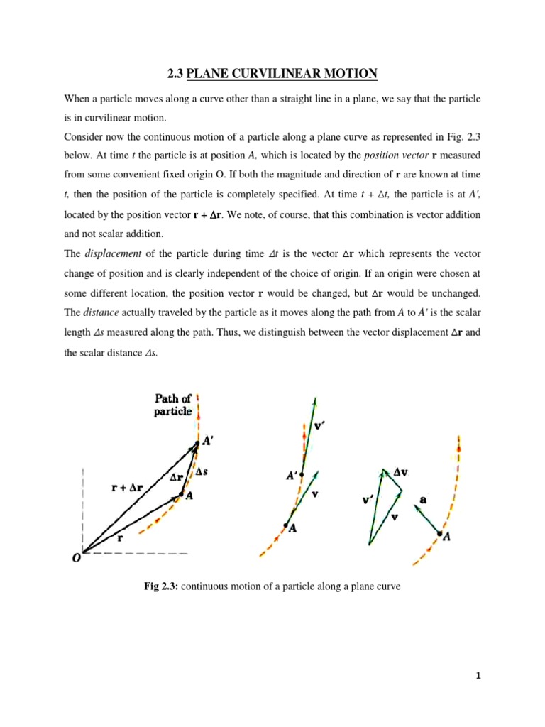 Understanding Plane Curvilinear Motion | PDF | Acceleration | Euclidean ...