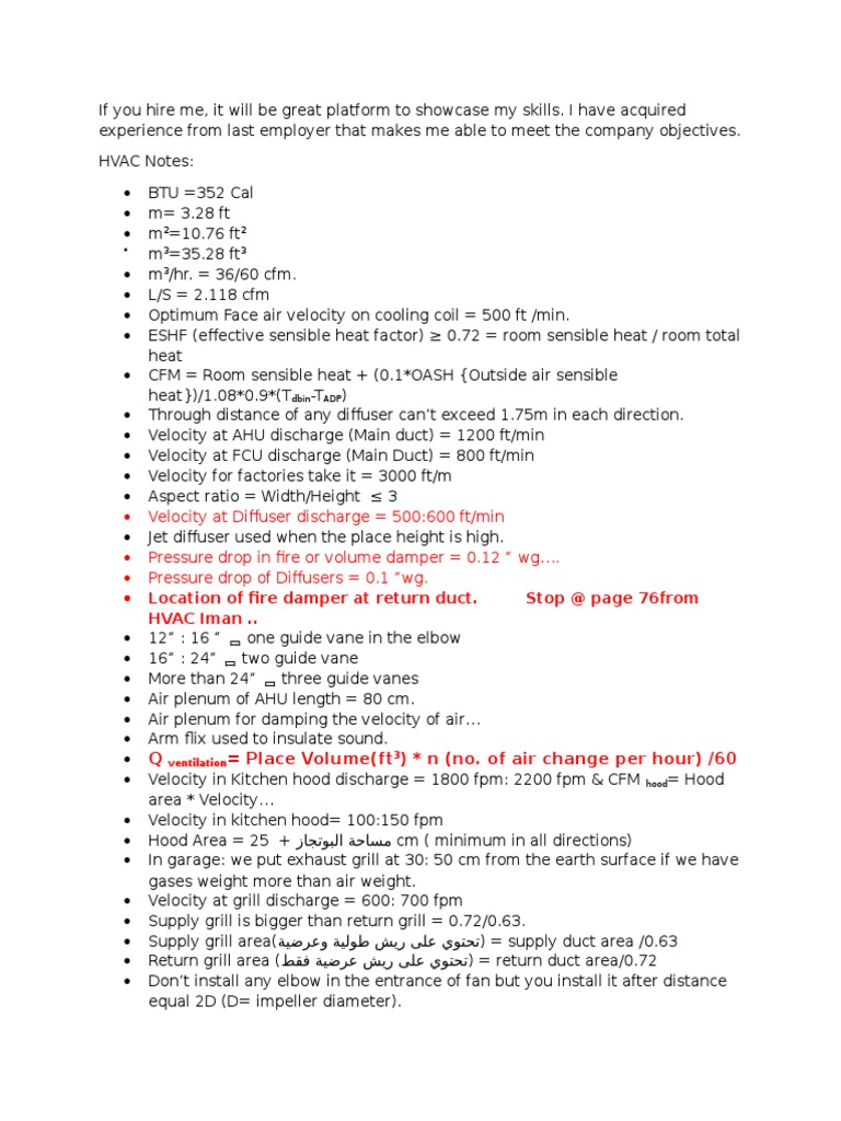 Hvac Notes | PDF