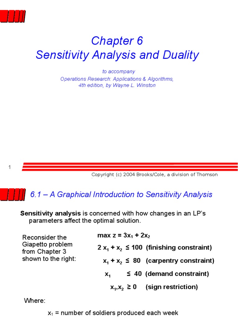 Ch 06 Sensitivity Analysis And Duality Pdf Operations Research Algebra