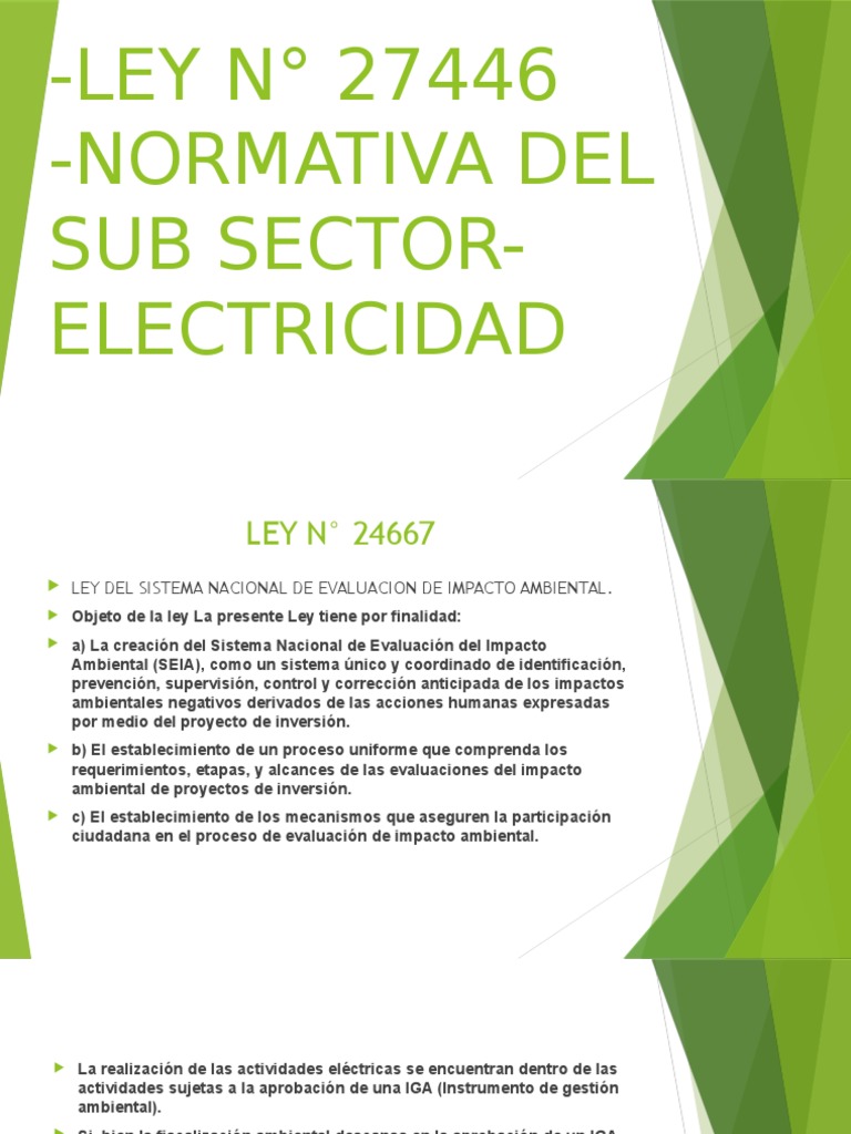 Ley #27446 | PDF | Degradación ambiental | Generación eléctrica
