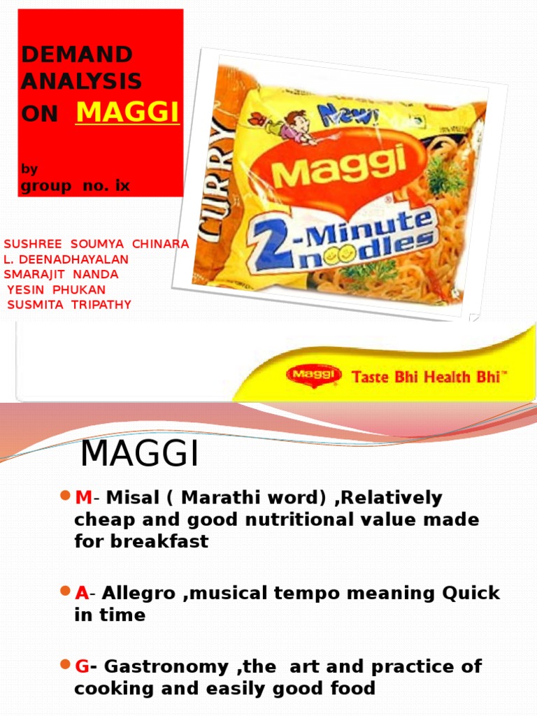 Demand Analysis On Chosen Product Maggi | PDF | Nestlé | Demand
