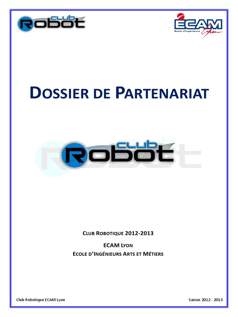 Dossier Sponsoring 2012-2013 | PDF | Robotique | Lyon